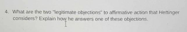 Solved 4. What are the two "legitimate objections" to | Chegg.com