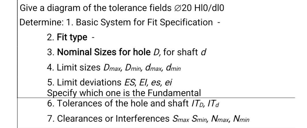 Solved Give a diagram of the tolerance fields ∅20HIO/dlO | Chegg.com
