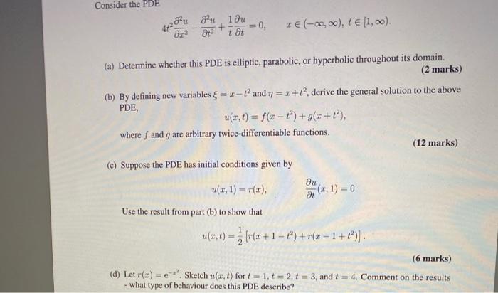 Consider the PDE | Chegg.com