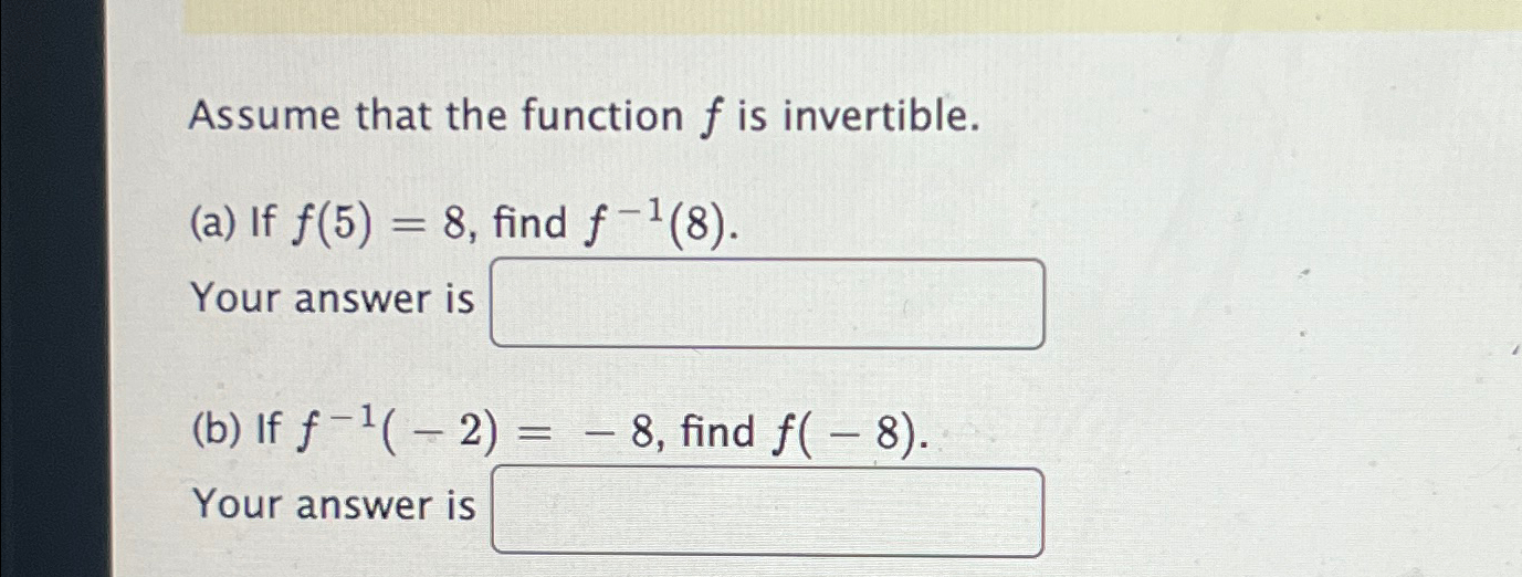 Solved Assume That The Function F ﻿is Invertible A ﻿if