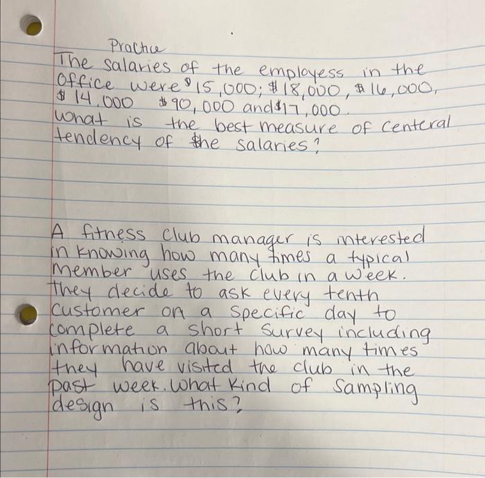 Solved Practice The salaries of the employess in the office | Chegg.com