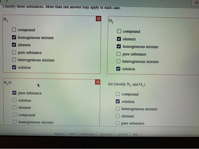 Solved Classify these substances. More than one answer may | Chegg.com Solved Classify these substances. More than one answer may | Chegg.com