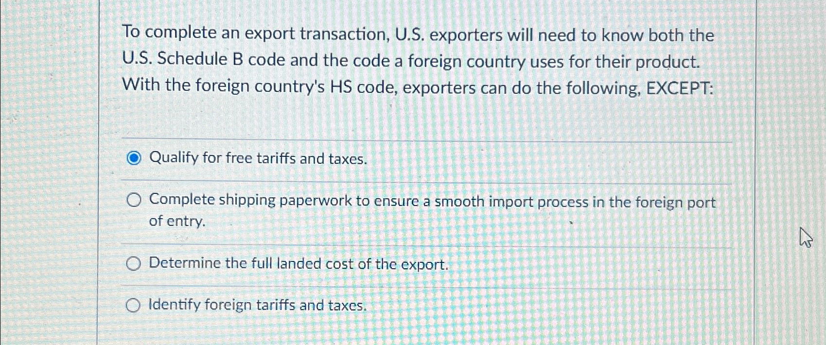 Solved To complete an export transaction, U.S. ﻿exporters | Chegg.com