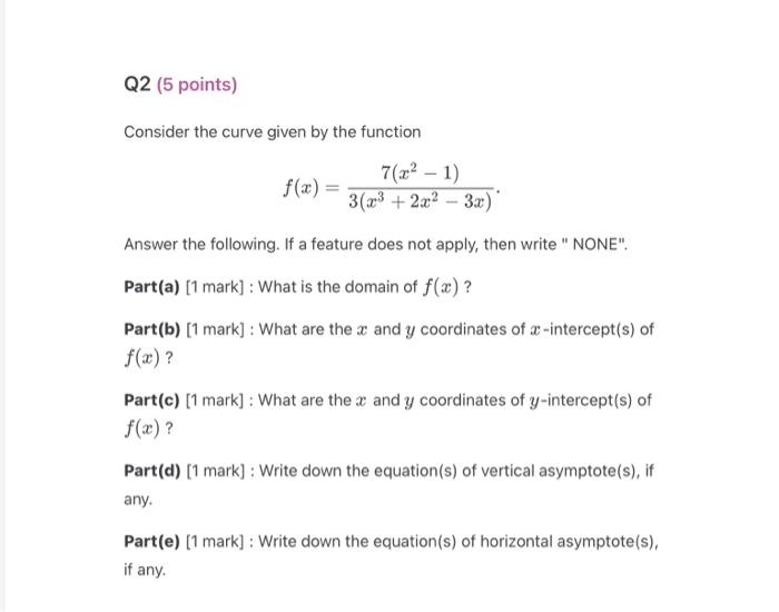 Solved Consider the curve given by the function | Chegg.com