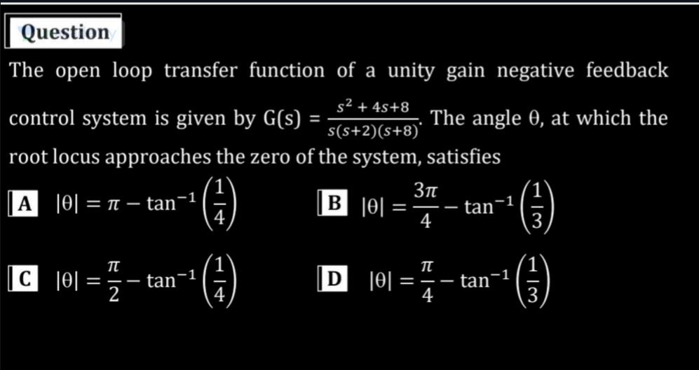 Solved QuestionThe open loop transfer function of a unity | Chegg.com
