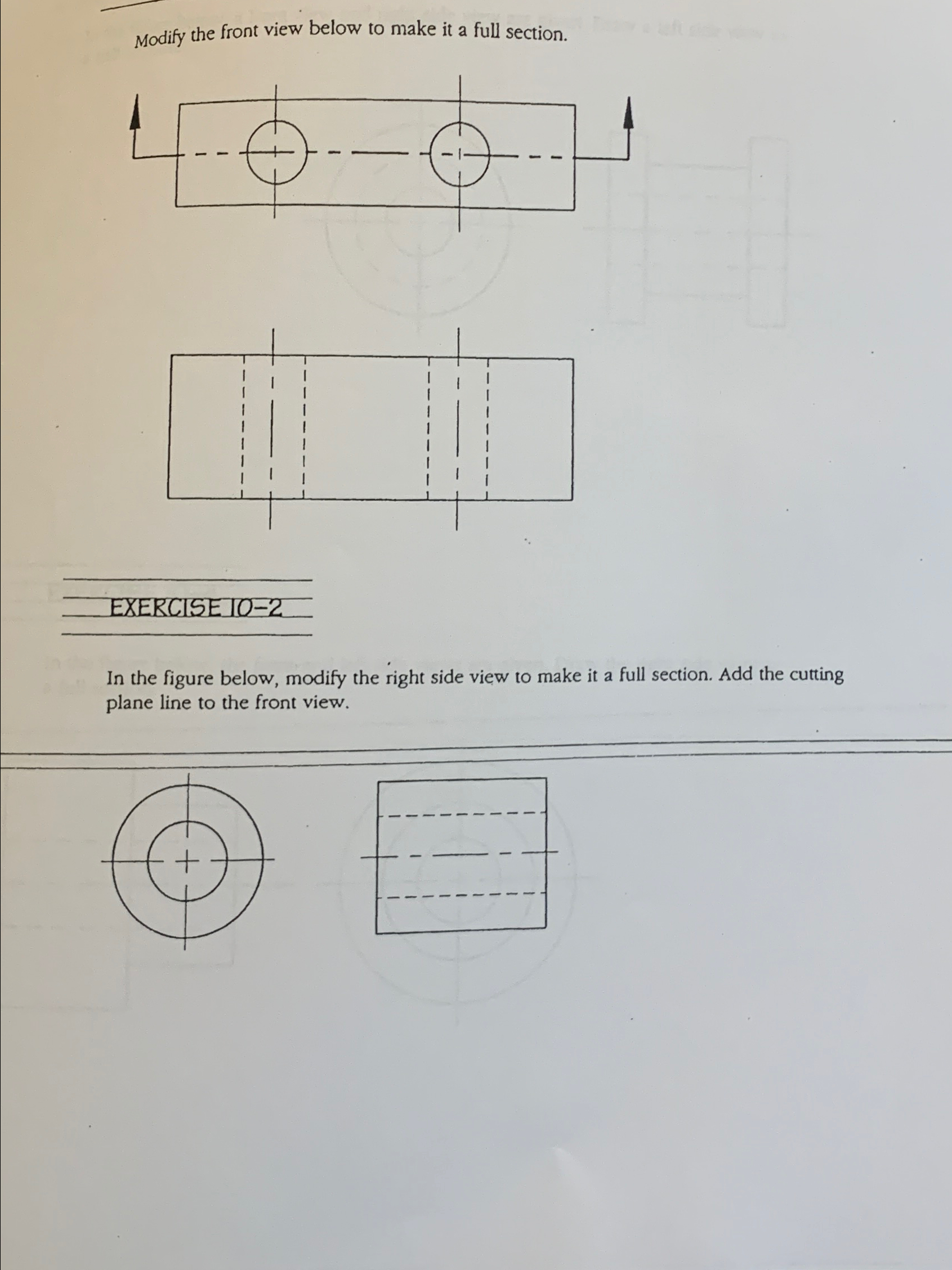 Solved Modify the front view below to make it a full | Chegg.com