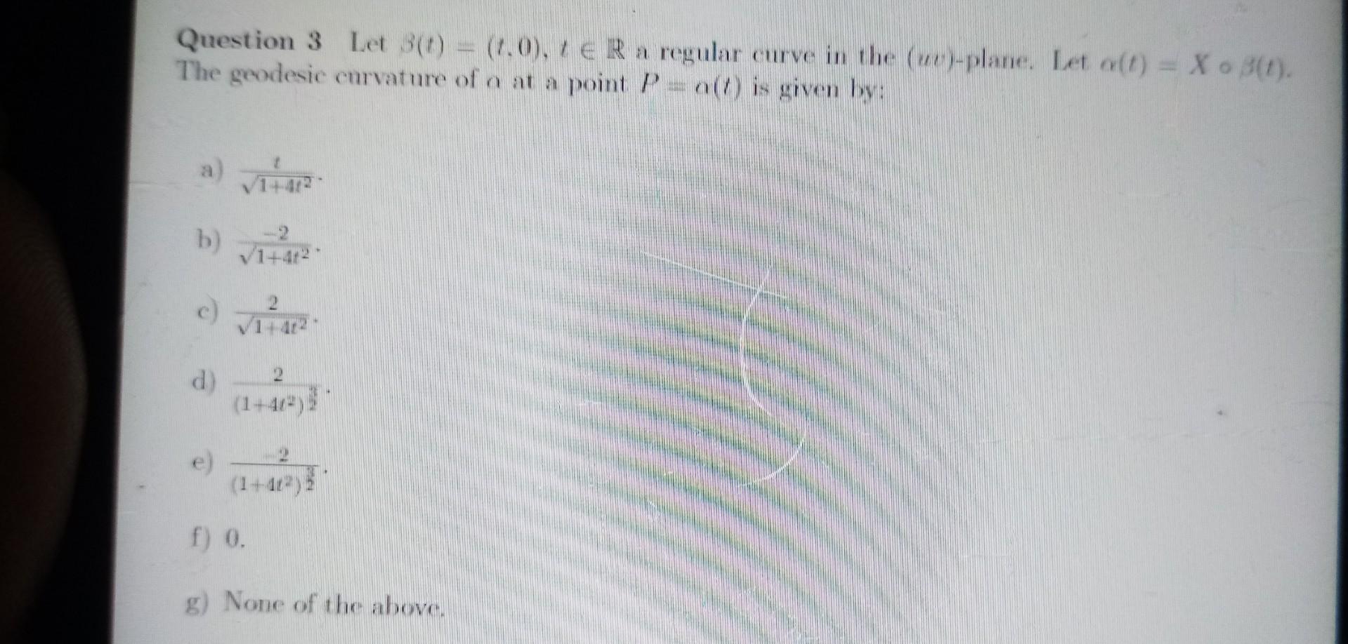 Solved Problem II We consider a parametrization of a regular | Chegg.com