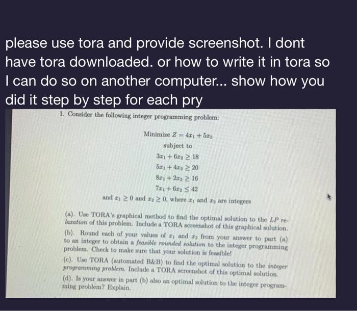 Solved TORA INVOLVEDhi so my answer was solved but they | Chegg.com