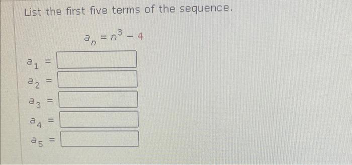 Solved Consider the following: θn=1+12n6nList the first five | Chegg.com