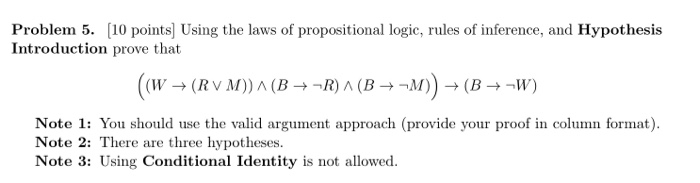 Solved Problem 5. (10 points Using the laws of propositional | Chegg.com