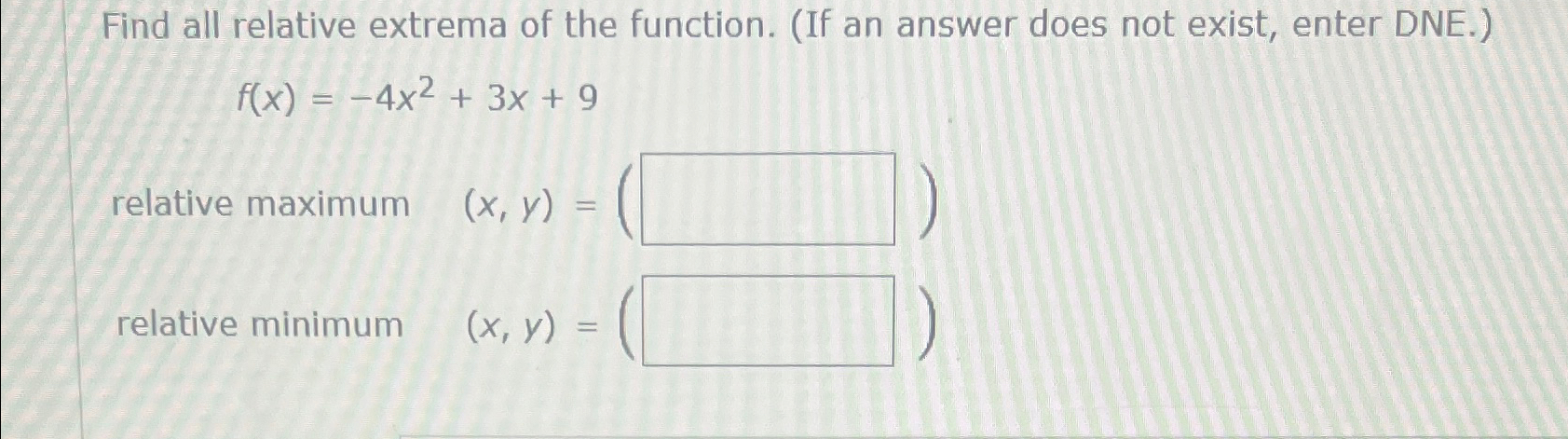 Solved Find all relative extrema of the function. (If an | Chegg.com
