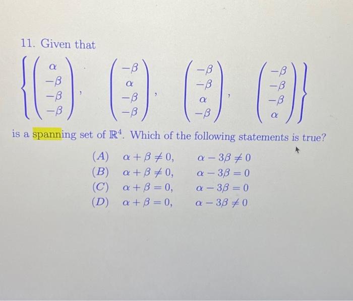 Solved 11. Given that | Chegg.com