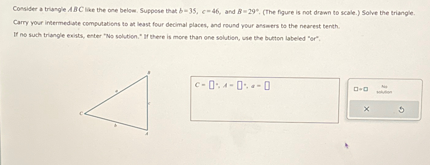 Solved Consider a triangle ABC like the one below. Suppose | Chegg.com