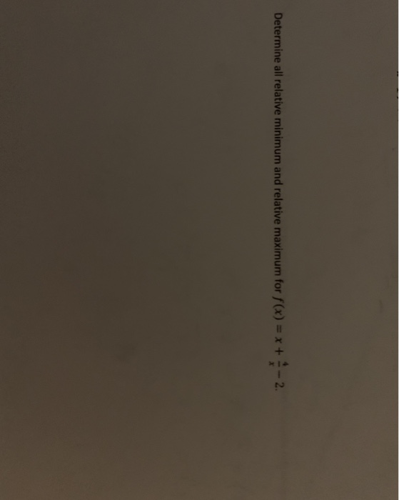 Solved Determine All Relative Minimum And Relative Maximum