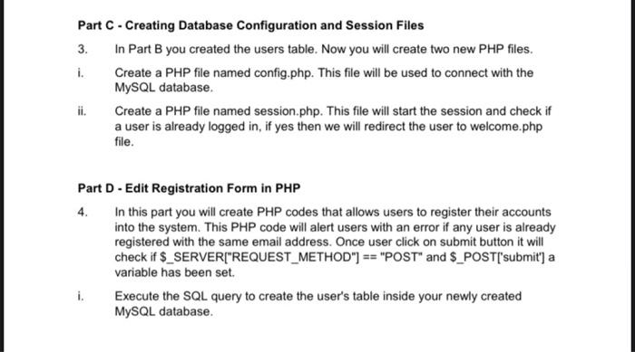 Solved As a Web Developer, you will be creating a login | Chegg.com