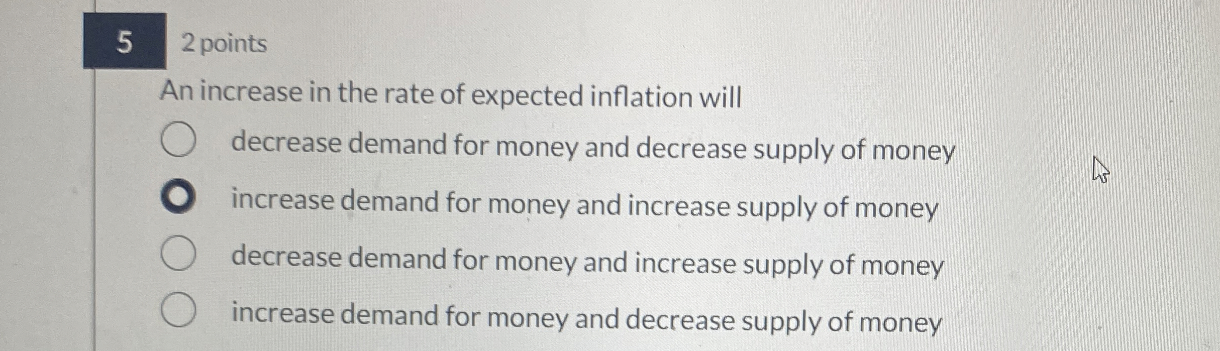 Solved 52 ﻿pointsAn increase in the rate of expected | Chegg.com