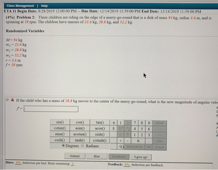 Solved Class Management | Help ETA 11 Begin Date: 8/28/2019 | Chegg.com