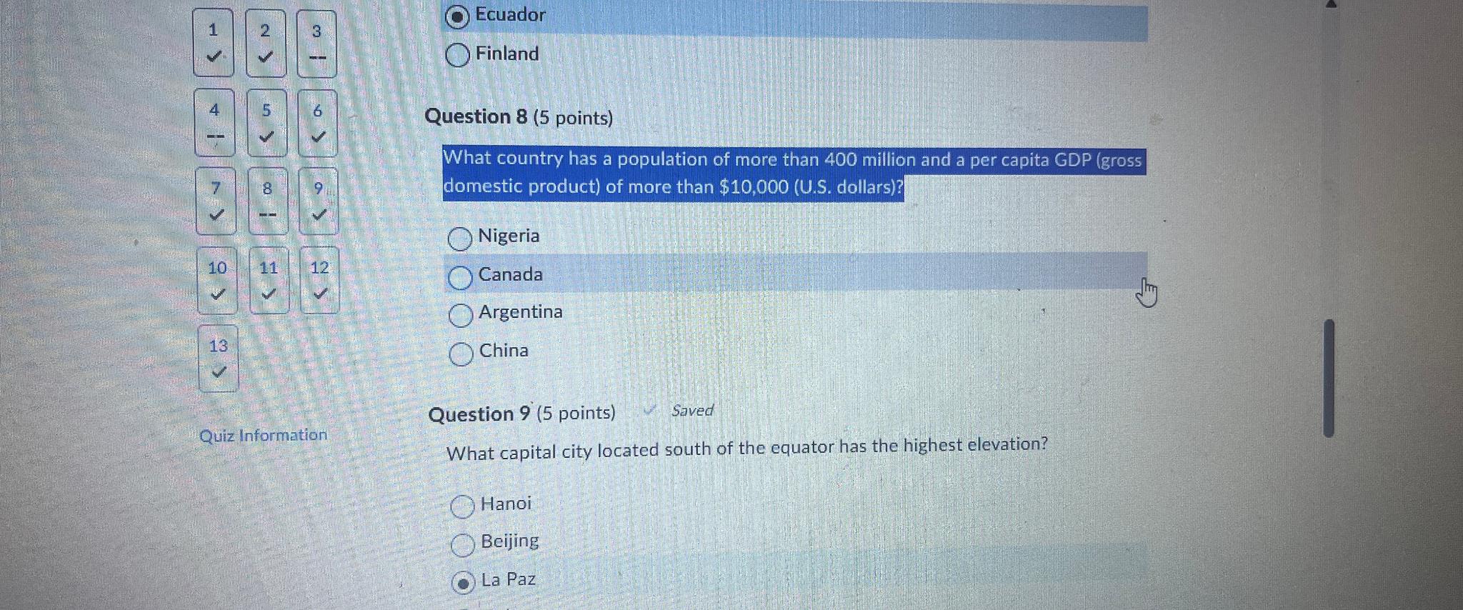 Solved Quiz InformationQuestion 9 (5 points)SavedWhat | Chegg.com Solved Quiz InformationQuestion 9 (5 points)SavedWhat | Chegg.com