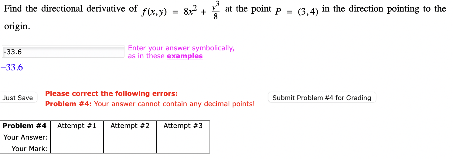 Solved Find the directional derivative of f(x,y)=8x2+y38 ﻿at | Chegg.com