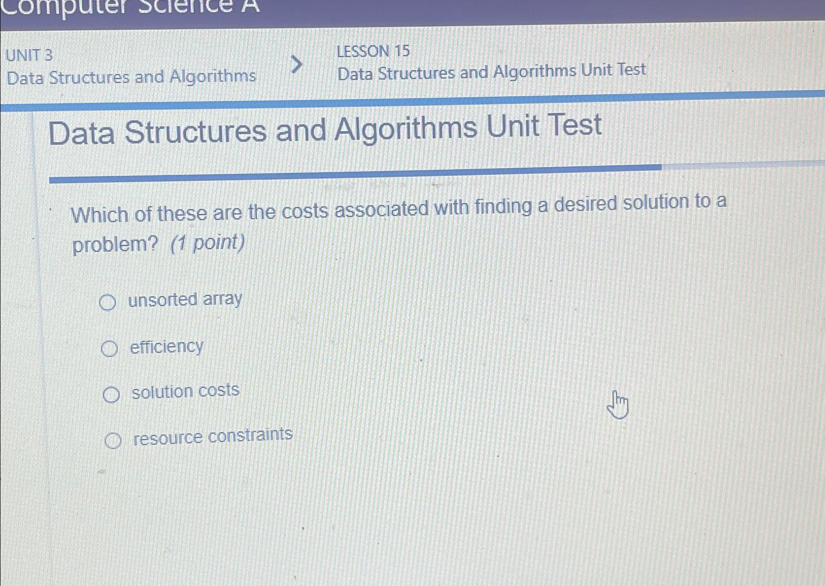 Solved Unit 3lesson 15data Structures And Algorithmsdata