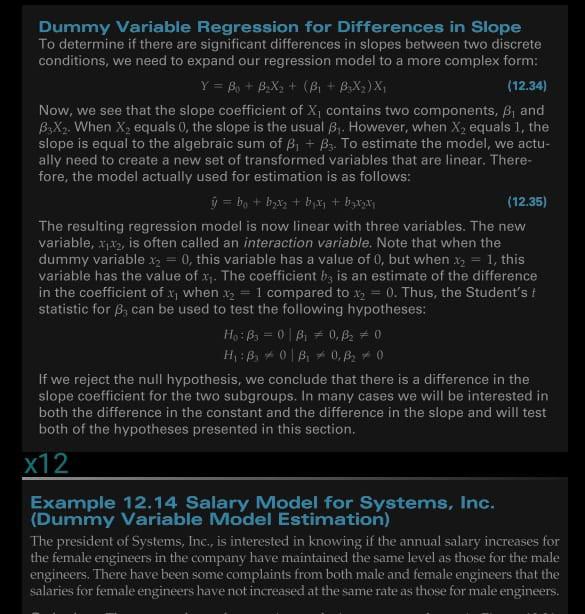 Solved Dummy Variable Regression for Differences in Slope To | Chegg.com