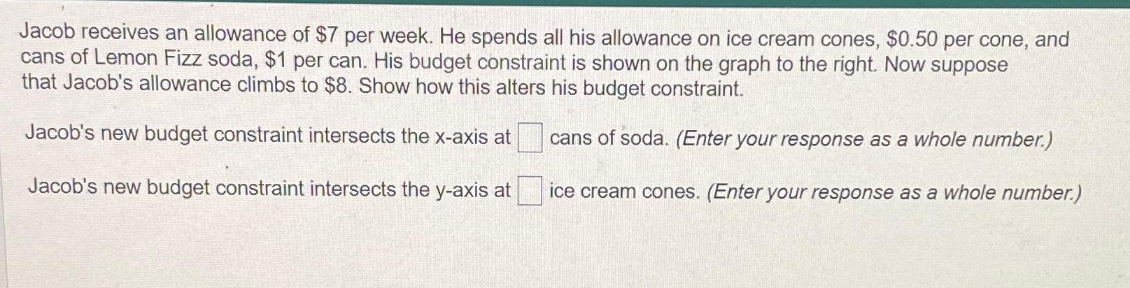 Solved Jacob receives an allowance of $7 ﻿per week. He | Chegg.com