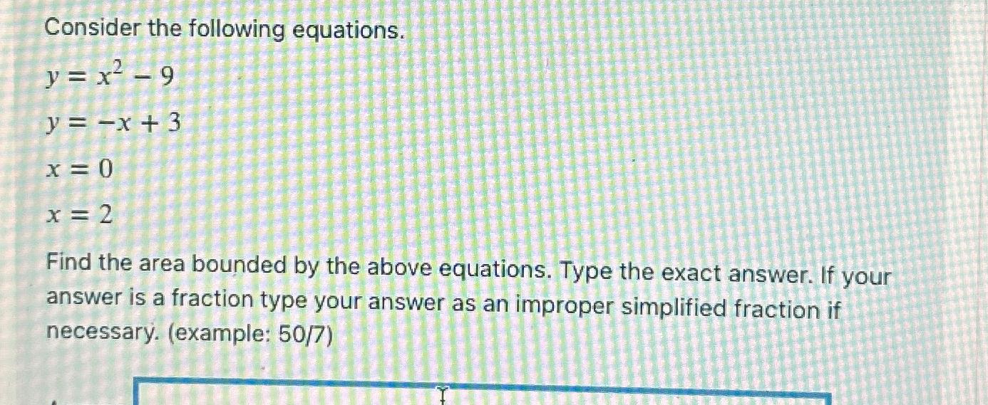 Solved Consider the following | Chegg.com