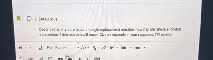 Solved Describe the characteristics of single replacement | Chegg.com