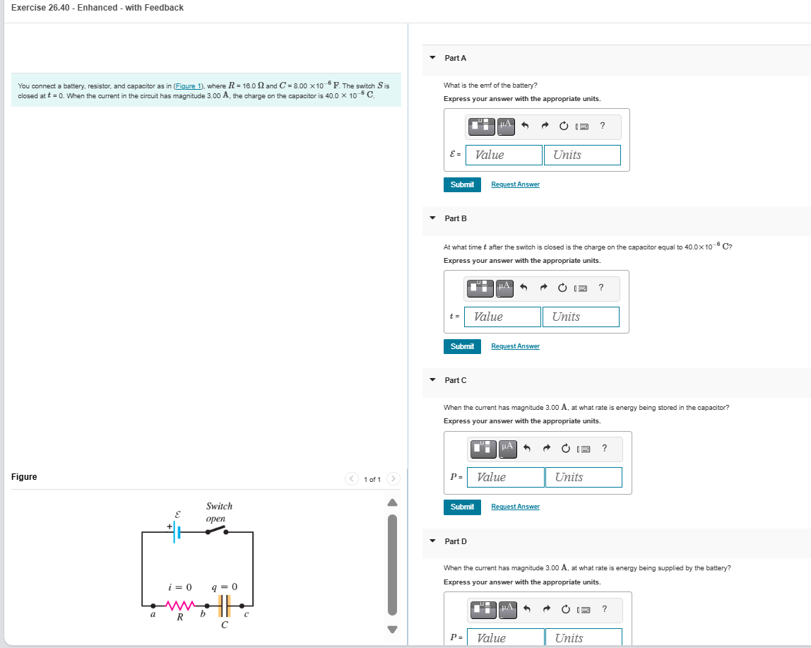 Solved You connect a battery, resistor, and capacitor | Chegg.com