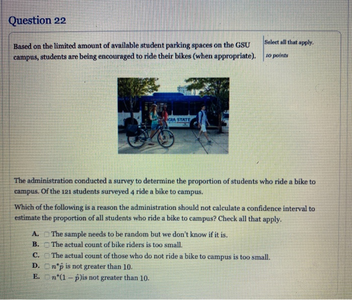 Solved Question 21 Parlang survey: For a class assignment, a | Chegg.com