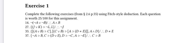 Solved Exercise 1 Complete the following exercises (from $ | Chegg.com