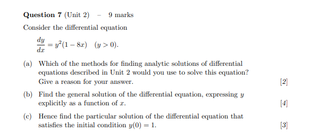 Solved Question 7 (Unit 2) −9 marks Consider the | Chegg.com