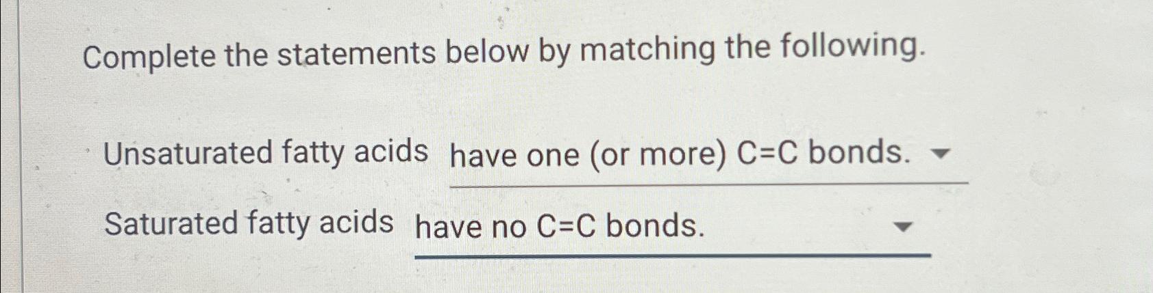 Solved Complete the statements below by matching the | Chegg.com