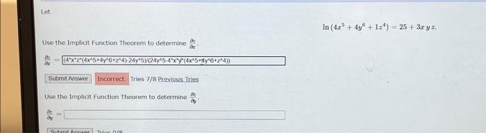 Solved Let Use the Implicit Function Theorem to determine dz | Chegg.com