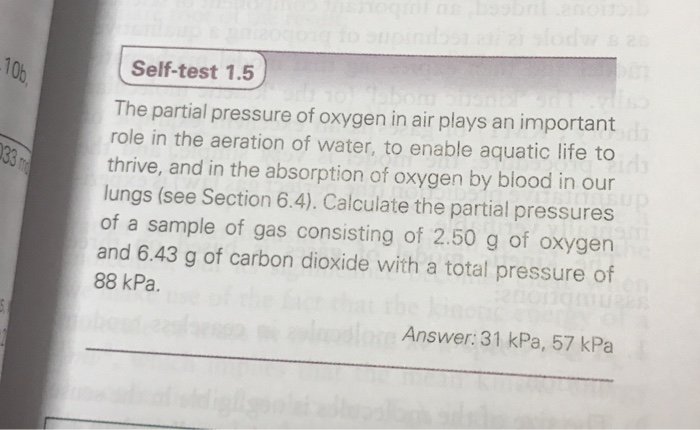 Solved Self-test 1.5 The partial pressure of oxygen in air | Chegg.com