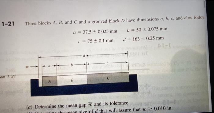 Solved 1-21 Three blocks A. B. and C and a grooved block D | Chegg.com