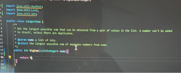 Solved import Java.util. HashSet: ieport java.util. List; | Chegg.com