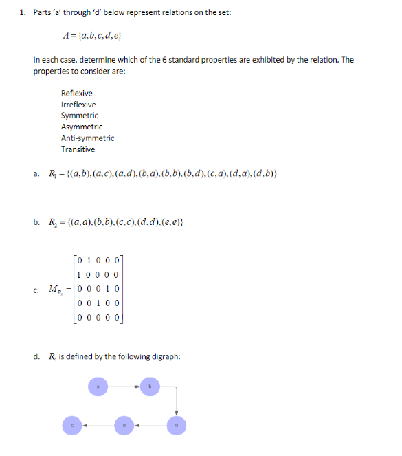Solved The digraph is just a,b,c,d,e. ﻿I know its blurry but | Chegg.com