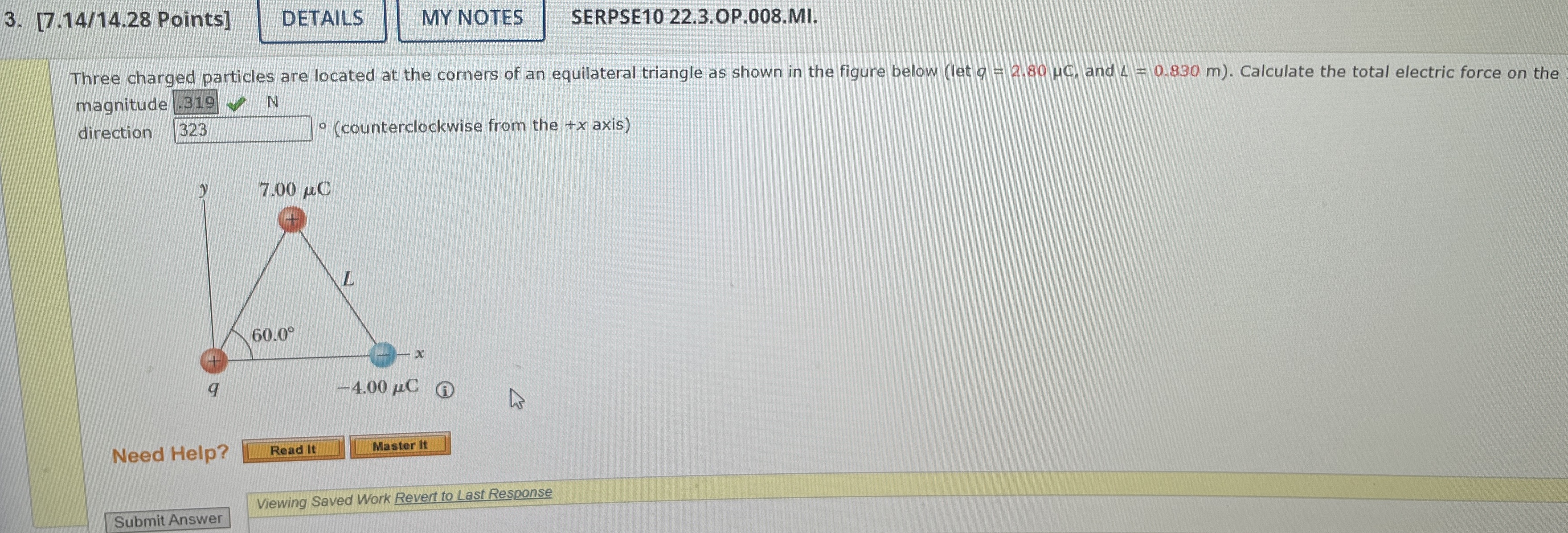 Solved Three charged particles are located at the corners of | Chegg.com