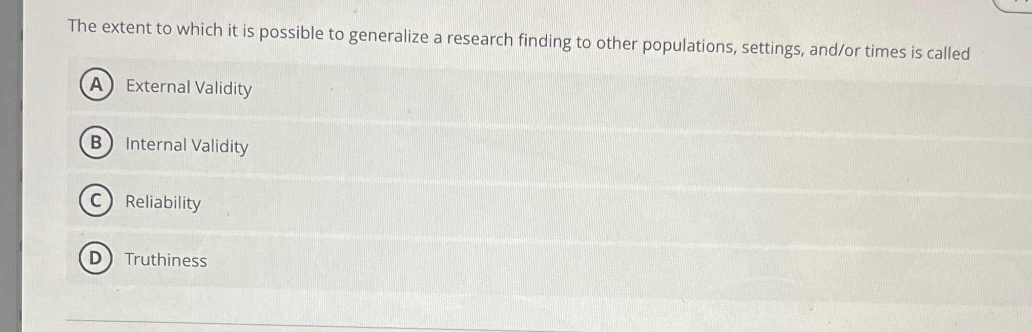 Solved The extent to which it is possible to generalize a | Chegg.com
