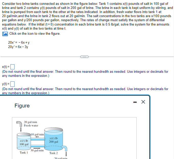 Solved Consider two brine tanks connected as shown in the | Chegg.com