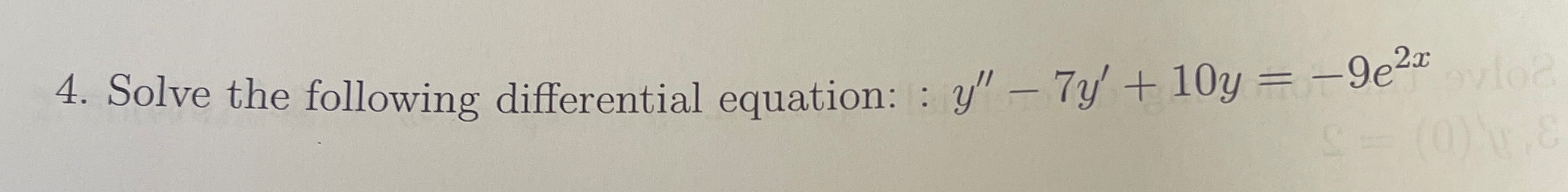 Solve the following differential equation: : | Chegg.com