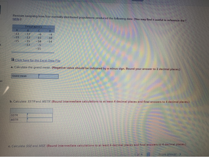Solved 13 Homework c. Calculate SSE and MSE (Round | Chegg.com
