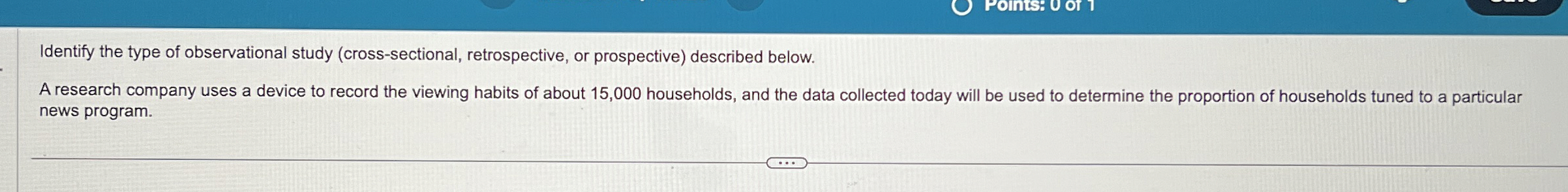 Solved Identify the type of observational study | Chegg.com