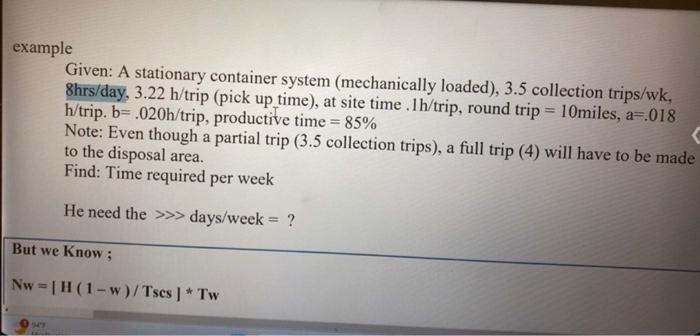 Solved example Given: A stationary container system | Chegg.com