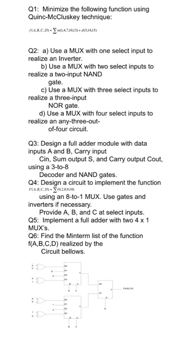 Solved Q1: Minimize the following function using | Chegg.com