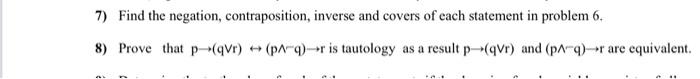 Solved PLEASEE SOLVE Q7 and 8 for a like. for Q7 the answer | Chegg.com