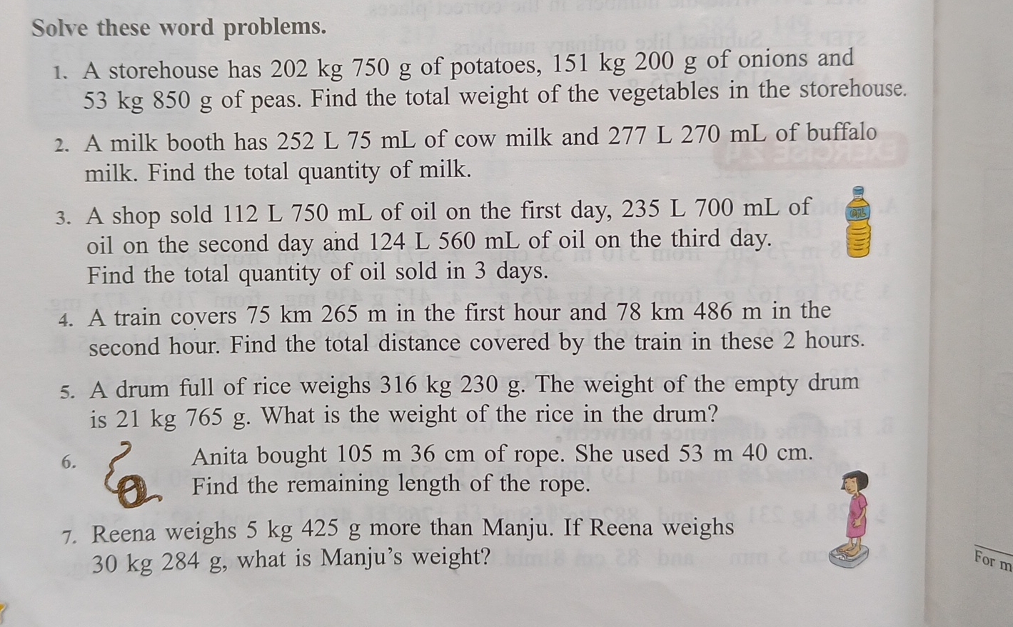 Solved Solve these word problems.A storehouse has 202kg750g | Chegg.com