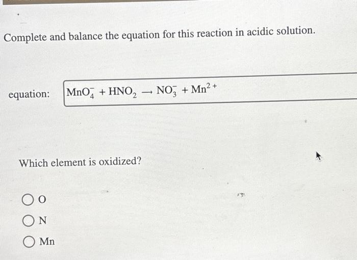 Solved Complete and balance the equation for this reaction | Chegg.com