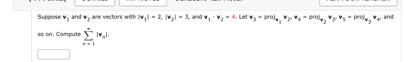 Solved Suppose v1 ﻿and v2 ﻿are vectors with |v1|=2,|v2|=3, | Chegg.com